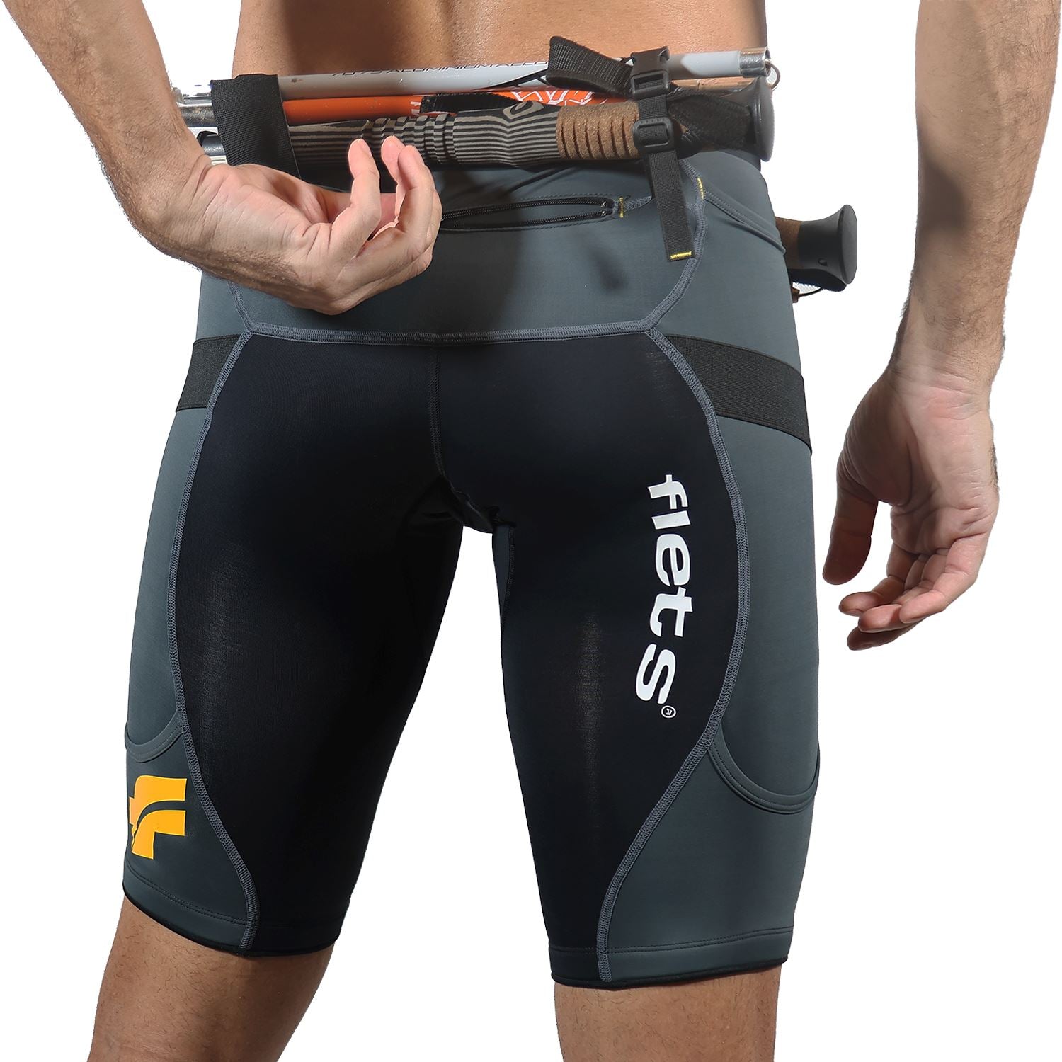 Bermuda TRAIL RUNNING Preta/Estanho - Masculina – FLETS